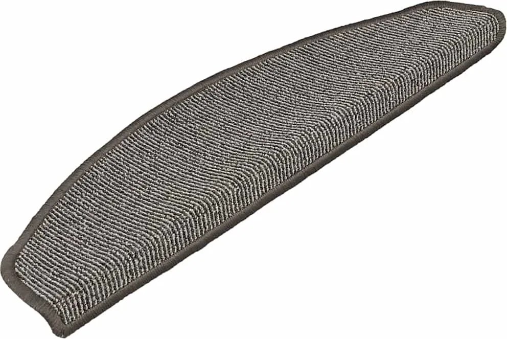 Schodové rohože 15 ks 65 x 21 x 4 cm šedé, půlkulaté, velké 149854