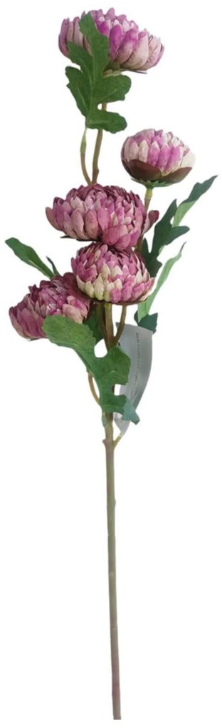 Fialová umělá chryzantéma 49cm