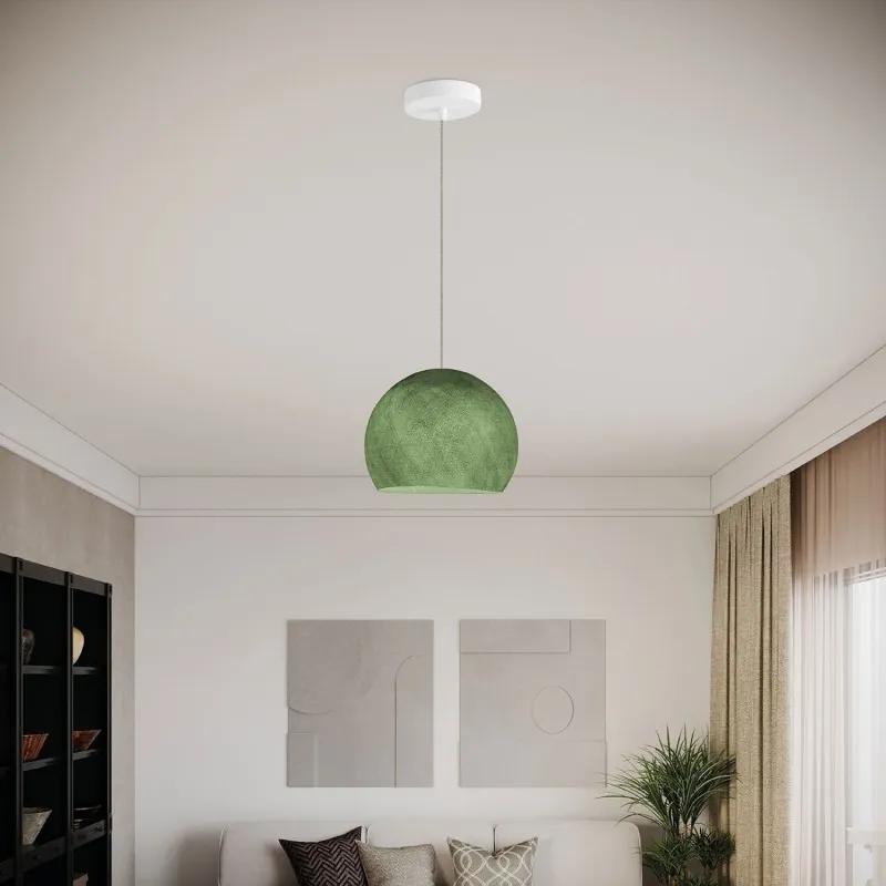 creative cables Stínidlo tvaru kupole z polyesterového vlákna - 100% vyrobené ručně Barva komponentu: Zelená, Velikost ⌀: L - 42cm