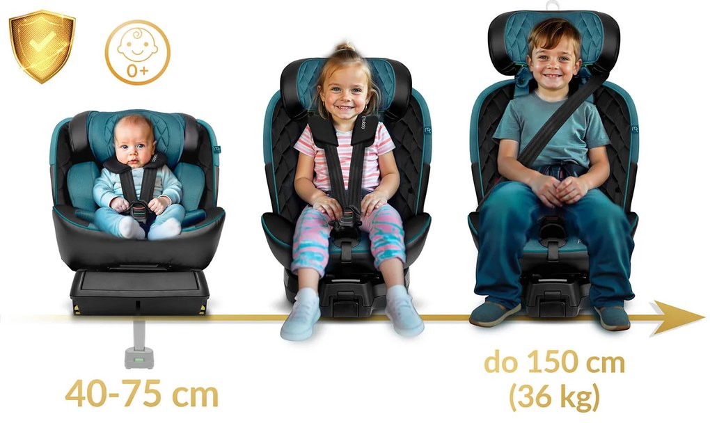 Dětská autosedačka Nukido Prestige Line černá-modrá 0-36 kg ISOFIX