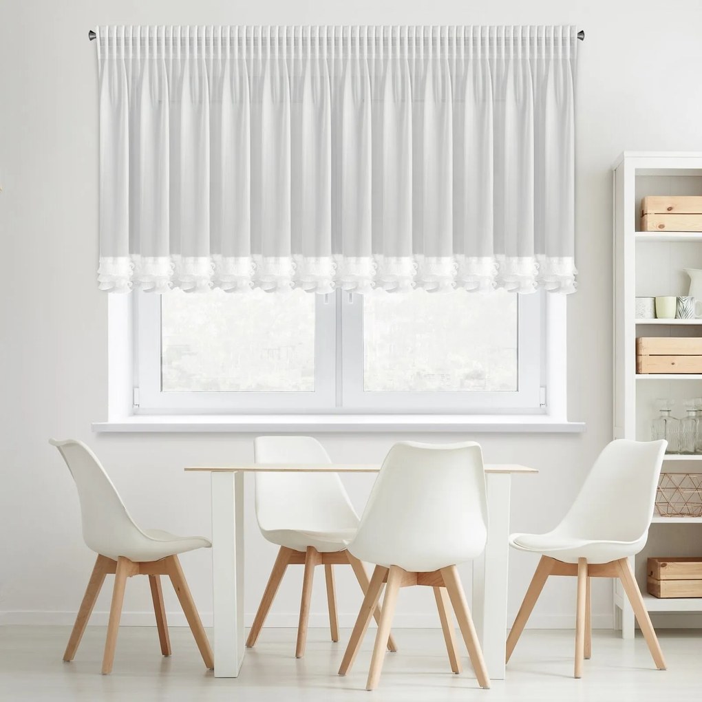 KRÁTKÁ ZÁCLONA NA PÁSCE LUISA 400X80 CM BÍLÁ