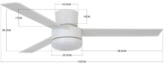 BAYSIDE 213036 - LED Stropní ventilátor LAGOON GX53/17W/230V bílá + DO