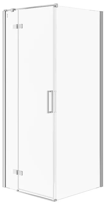 Cersanit Jota, rohový sprchový kout 80 (dveře levé) x 80 (stěna) x 195, 6mm čiré sklo, chromový profil, S160-005