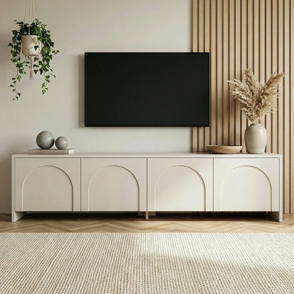 Krémový TV stolek 180x45x32 cm Aurelia – Kalune Design
