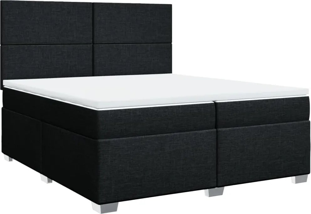 Box spring postel s matrací černá 200x200 cm textil 3292890
