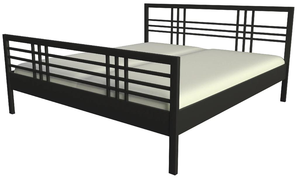 Nábytek ATIKA s.r.o. Kovová postel CROSS Povrchová úprava: černá, Rozměr: 120 x 200 cm