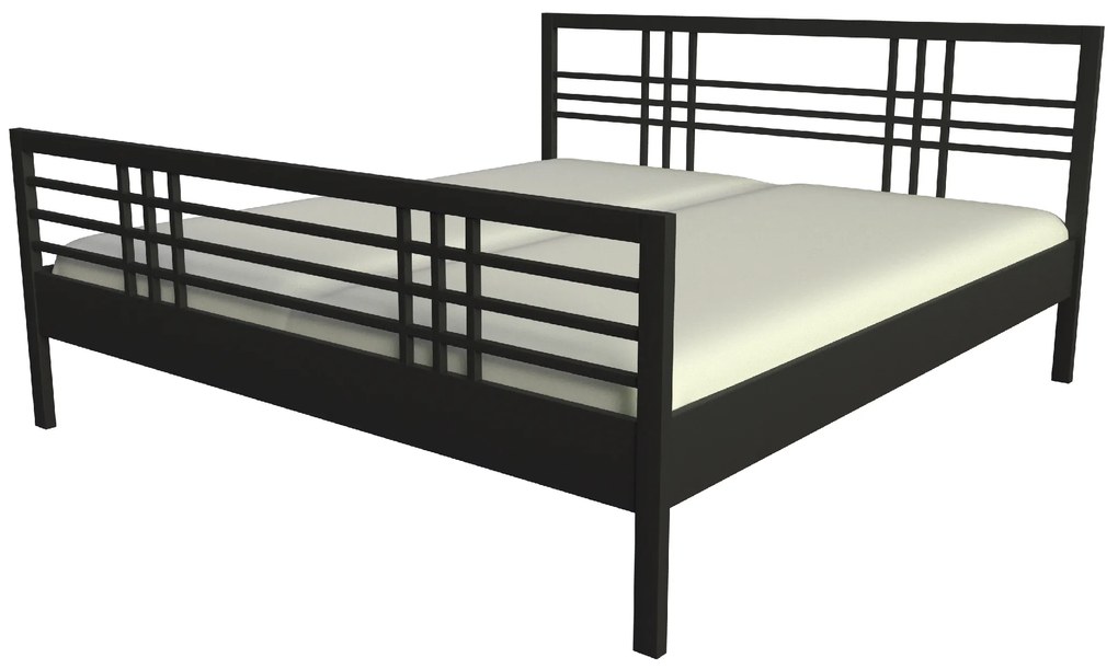 Nábytek ATIKA s.r.o. Kovová postel CROSS Povrchová úprava: stříbrná RAL 9006, Rozměr: 100 x 200 cm