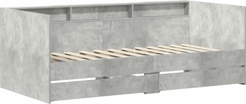 Denní postel se zásuvkou Šedá 90 x 200 cm Kompozitní dřevo 3345120