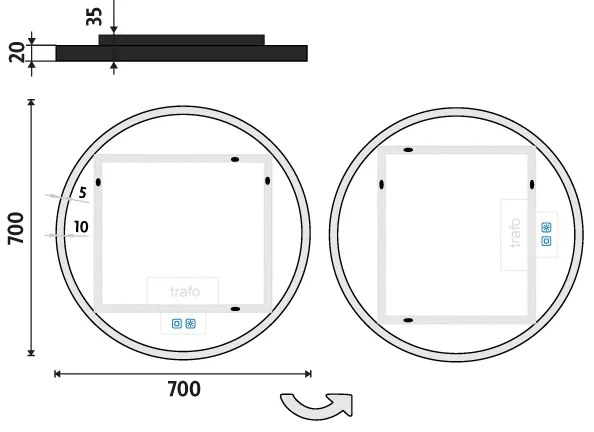 NIMCO ZPC 28001RVX-90 - LED Koupelnové zrcadlo 3000-6500K pr. 70 cm IP44