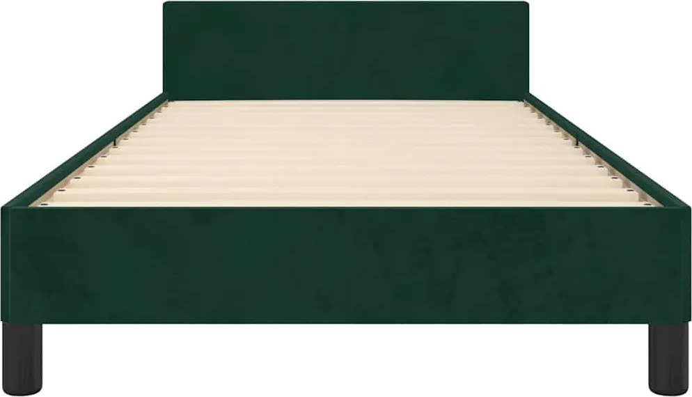 Rám postele bez matrace tmavě zelená 80 x 200 cm samet 3125907