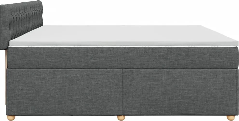 Box spring postel s matrací tmavě šedá 200x200 cm textil 3286795