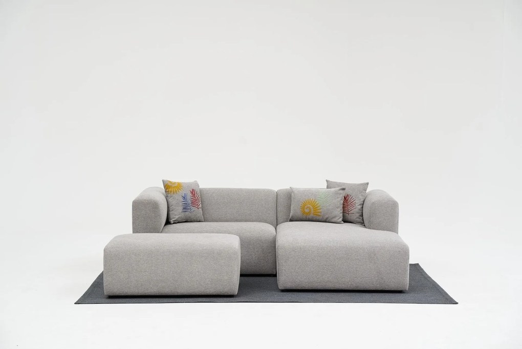 Hanah Home Hanah Home Rohová pohovka LINDEN MINI pravá světle šedá
