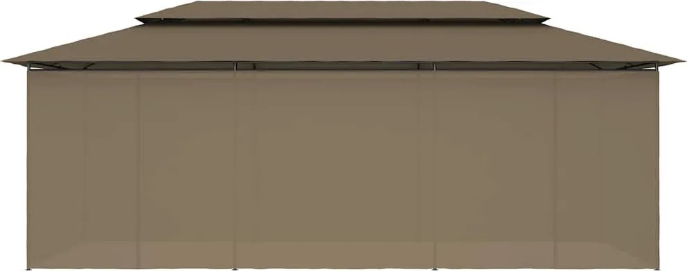 Altán se závěsy 600 x 298 x 270 cm taupe 180 g/m² 312247