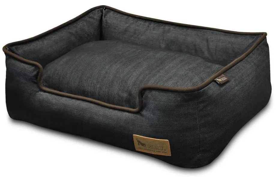 Tmavě modrý pelíšek pro psa 80x60 cm Lounge Bed Denim Medieval Blue / Dark Chocolate M – P.L.A.Y.