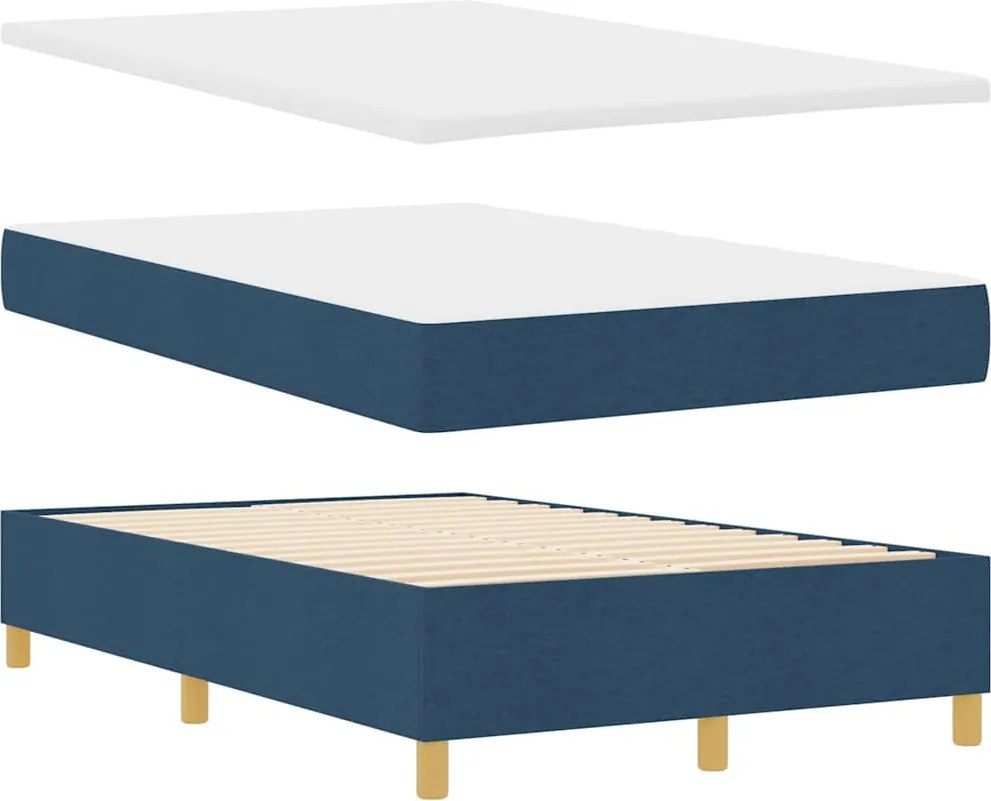 Postel s boxspringem s čelo Modrá 120 x 190 cm textil 3339608
