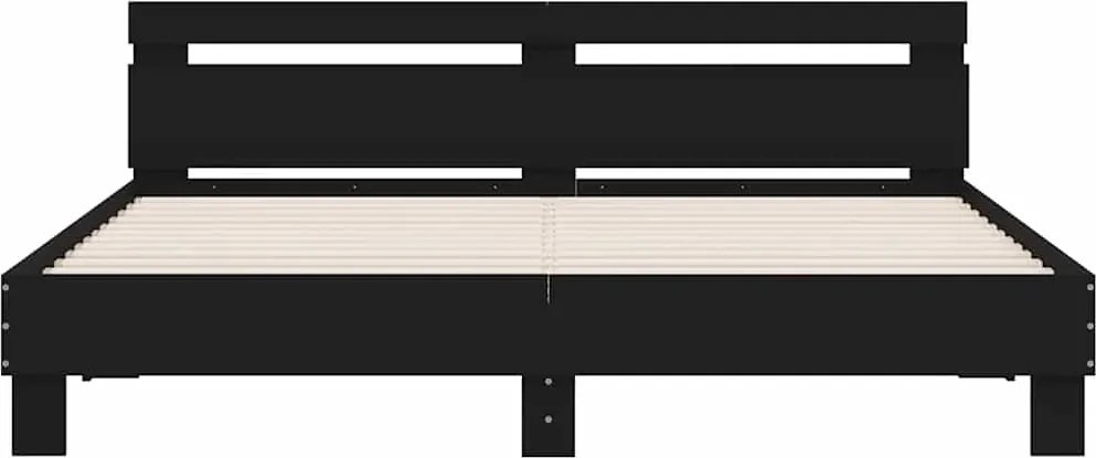 Rám postele s čelem a LED osvětlením černý 180 x 200 cm 3207526