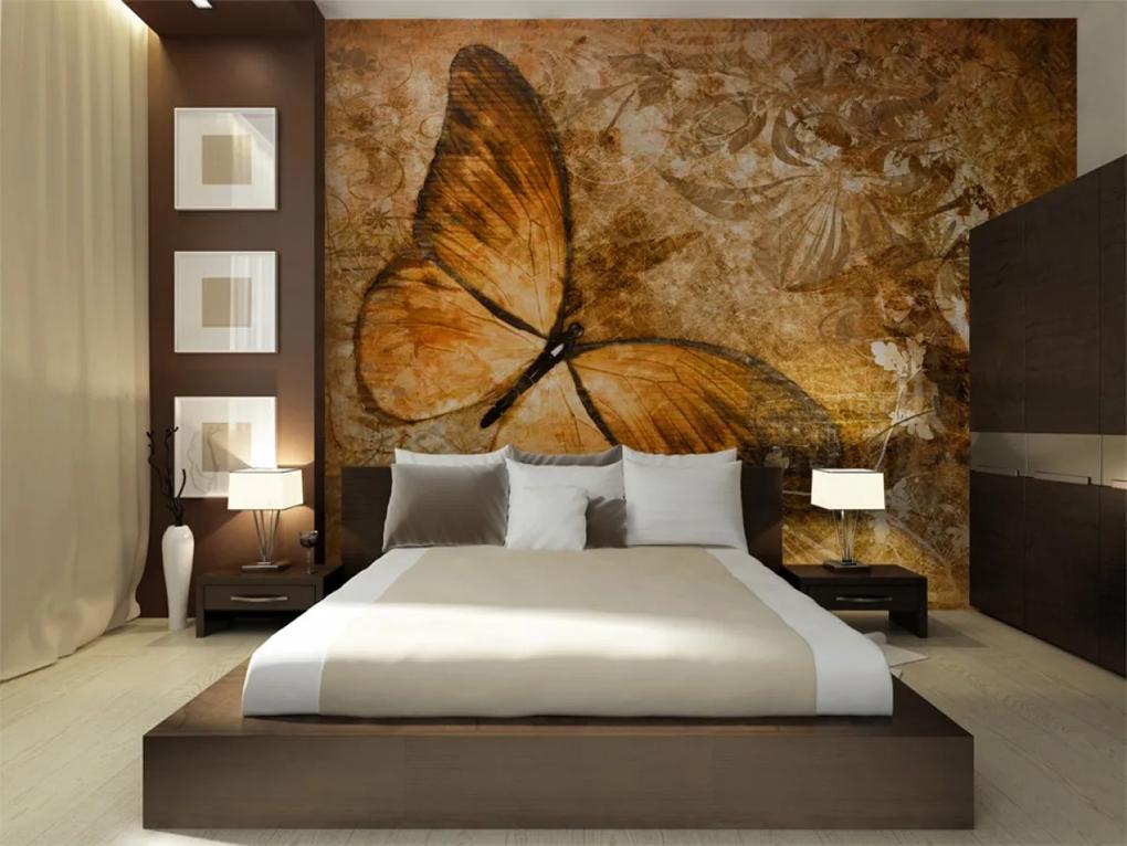 Tapeta hnědý motýl (150x116 cm) - Murando DeLuxe