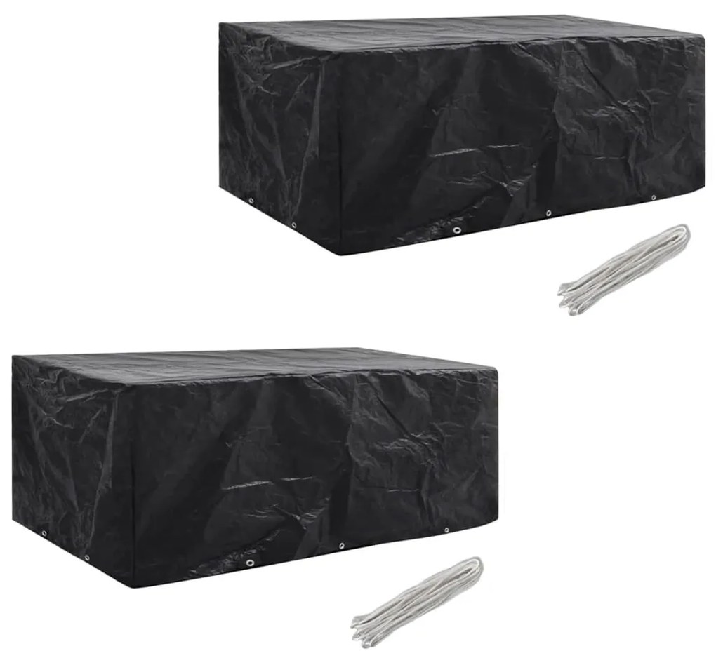 Plachty na zahradní nábytek 2 ks polyratan 10 oček 229 x 113 cm 279121