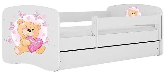 Dětská postel Babydreams+M bílá 70x140 Medvídek s motýlky
