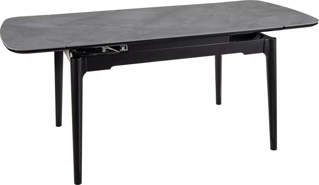 Jídelní rozkládací stůl Sento 120/180 cm keramika šedý mramor/černý
