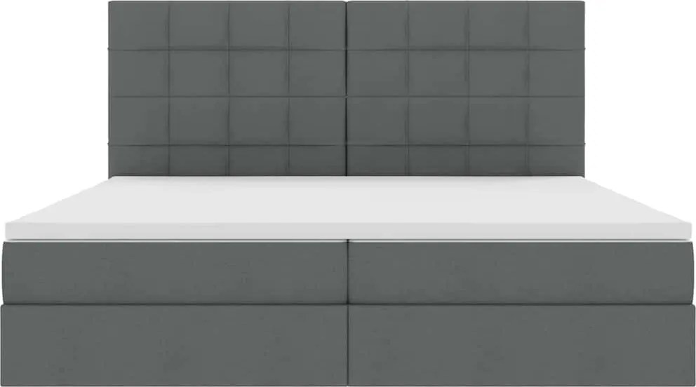 Postel s úložným prostorem a matrací Tmavě šedá 200 x 200 cm 3371803