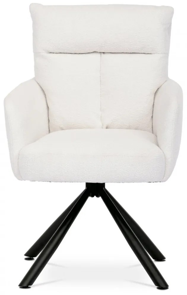 Jídelní otočná židle Autronic HC-541 — bílá bouclé