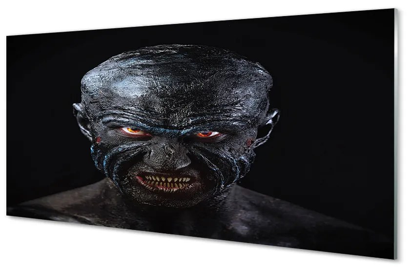 akrylový obraz Strašná plešatý postava s červenýma očima 100x50 cm