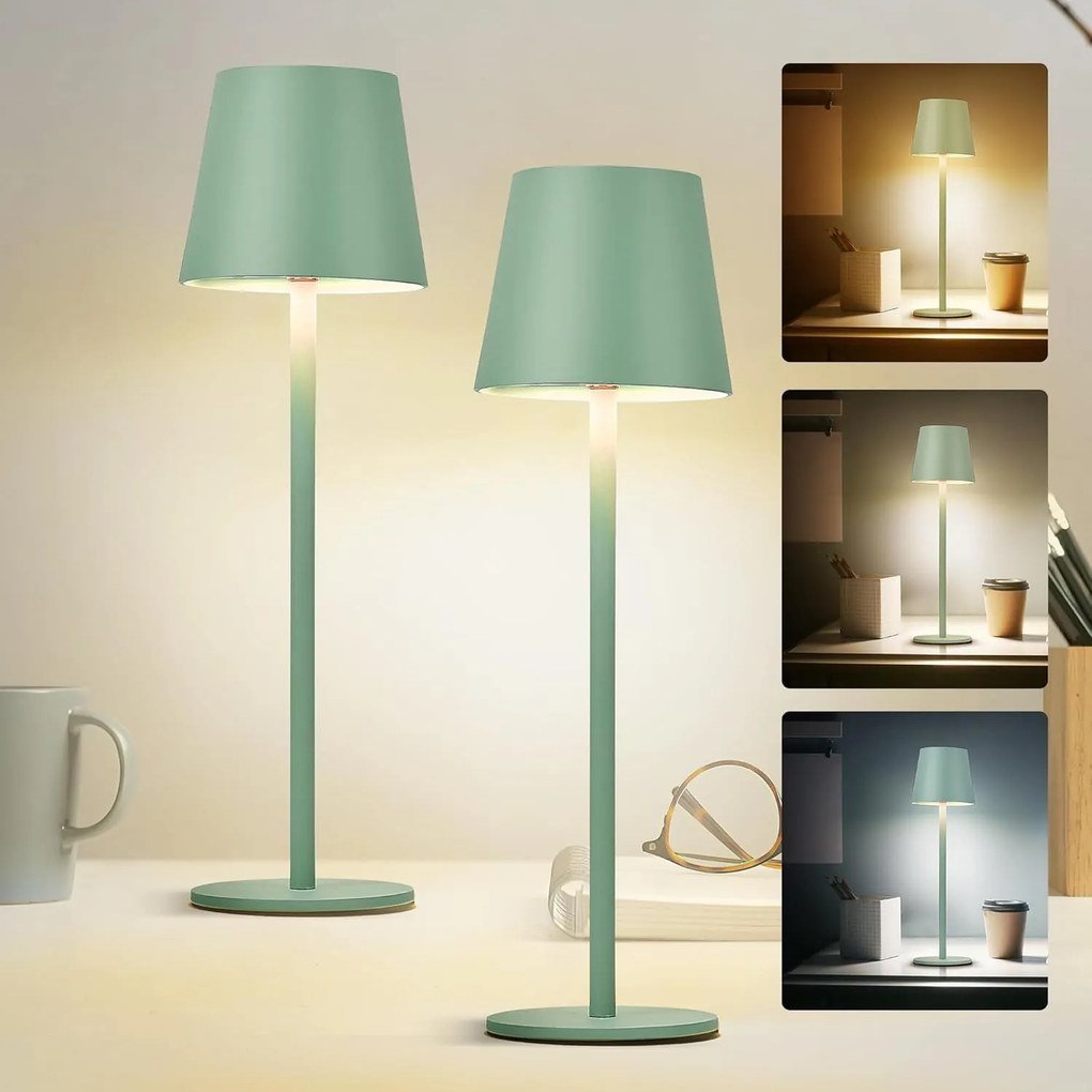 Toolight Toolight, dotyková LED noční stolní lampa 5W, 3 barvy světla, USB napájení, APP1368-T GREEN, světle zelená, OSW-08630