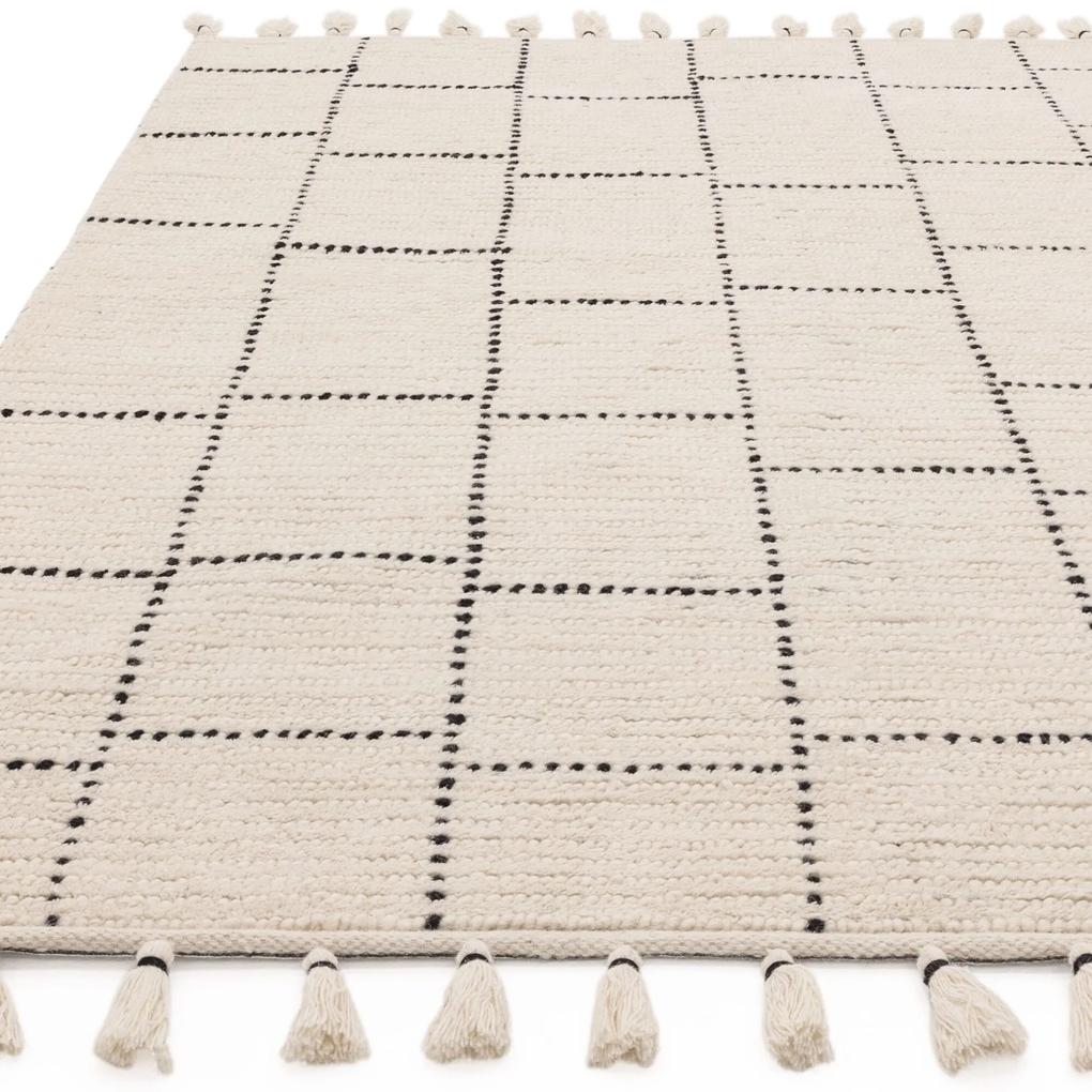 Tribeca Design Kusový koberec Livan Cream Black Tile Rozměry: 120x170 cm