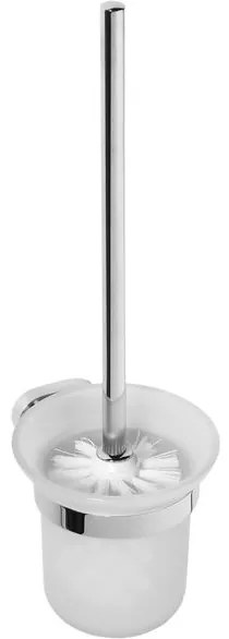 Bemeta Oval Závěsná WC štětka s miskou chrom / mléčné sklo 118413011