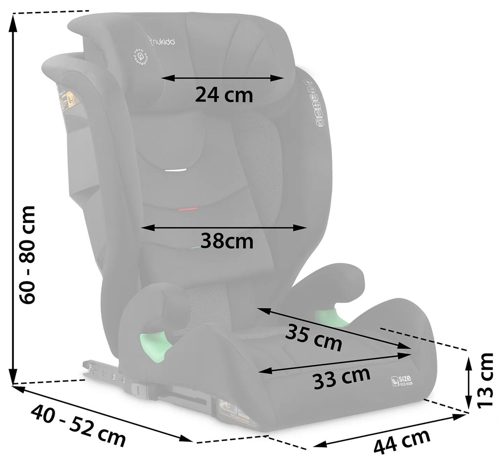 Nukido Louis Soft autosedačka černá 15-36 kg ISOFIX