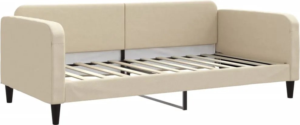 Válenda s matrací krémová 100 x 200 cm textil 3196807