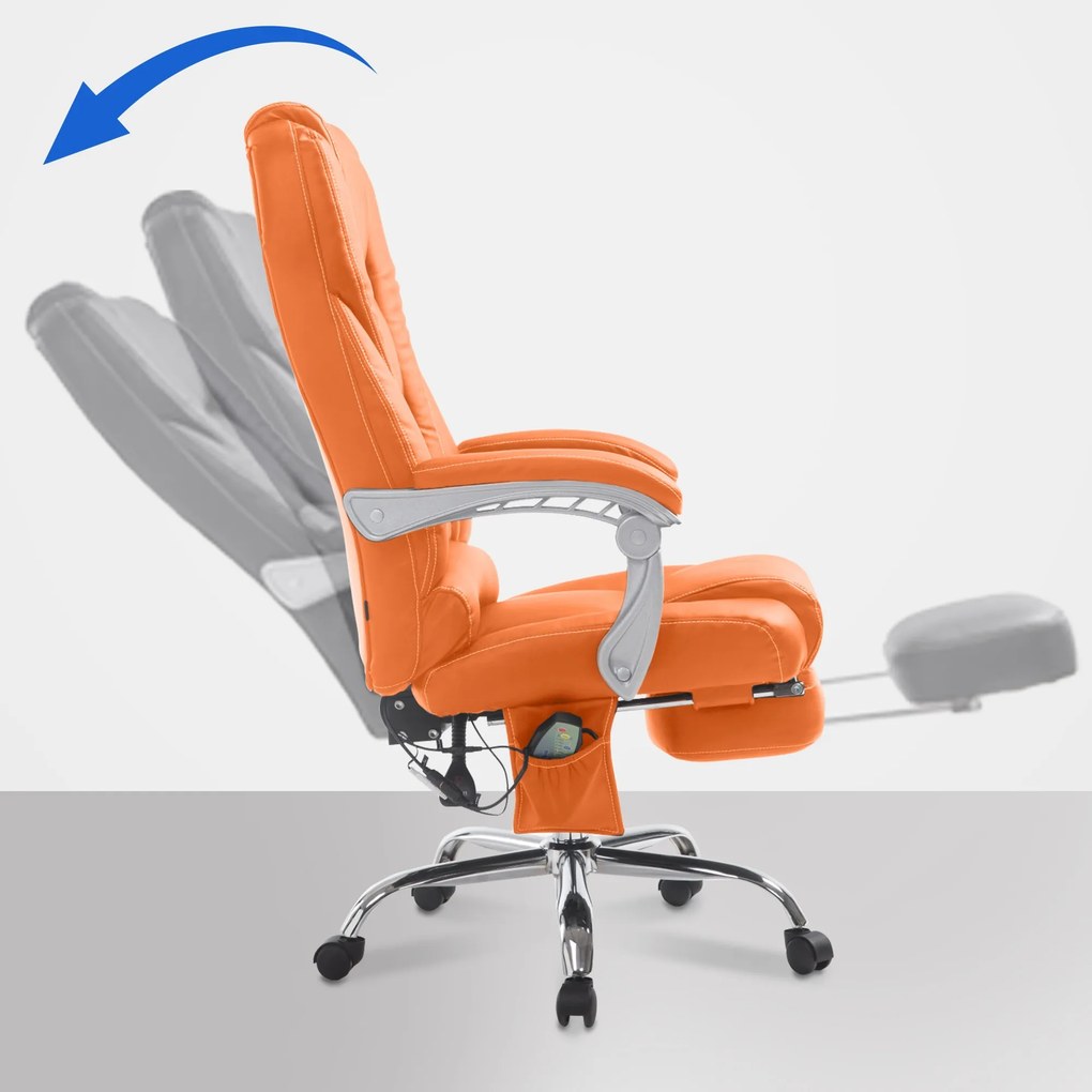 Kancelářská židle Pacific s masážní funkcí V2 – oranžová