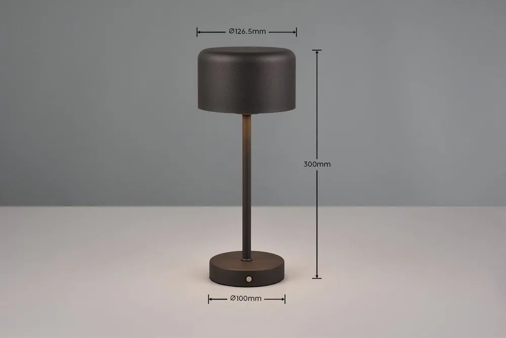 Matně černá LED stmívatelná stolní lampa (výška 30 cm) Jeff – Reality