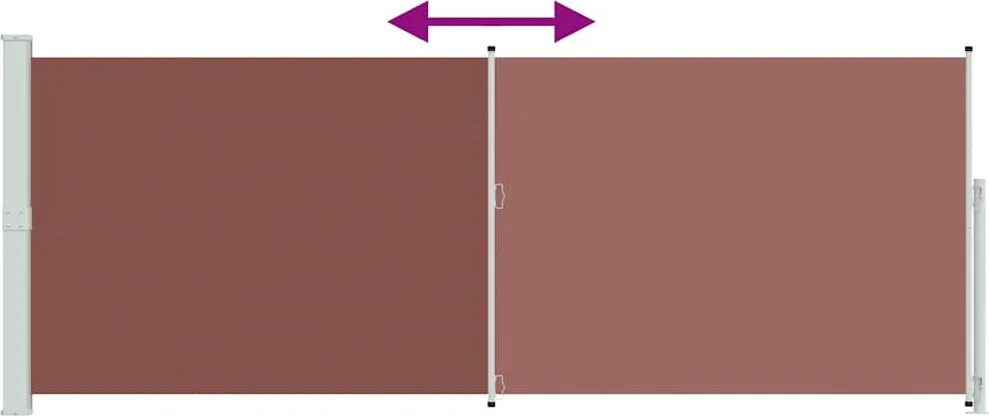 Zatahovací boční markýza 180 x 500 cm hnědá 313408