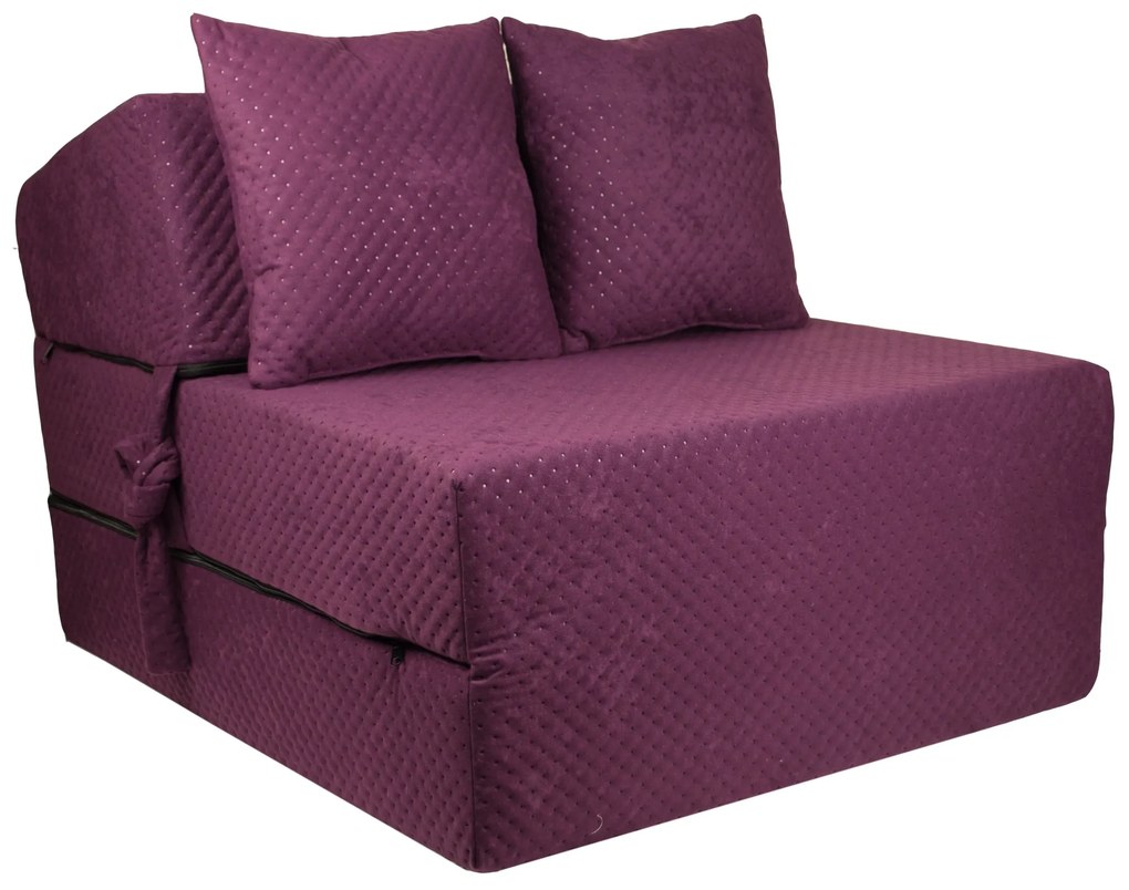 FIMEX Rozkládací křeslo SUPER Comfort pro hosty 70x200x15 Vínová