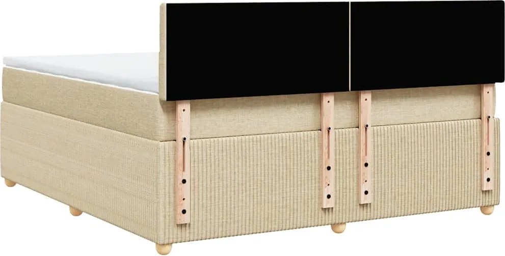 Box spring postel s matrací krémová 180x200 cm textil 3287554