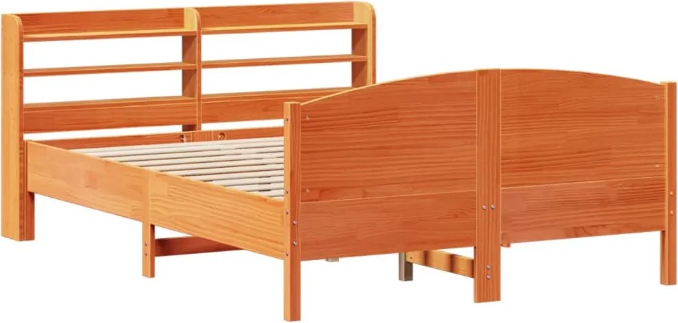 Postel bez matrace voskově hnědá 150 x 200 cm masivní borovice 3306965