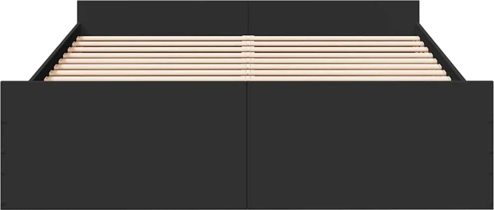 Rám postele se zásuvkami černý 150 x 200 cm kompozitní dřevo 3280287