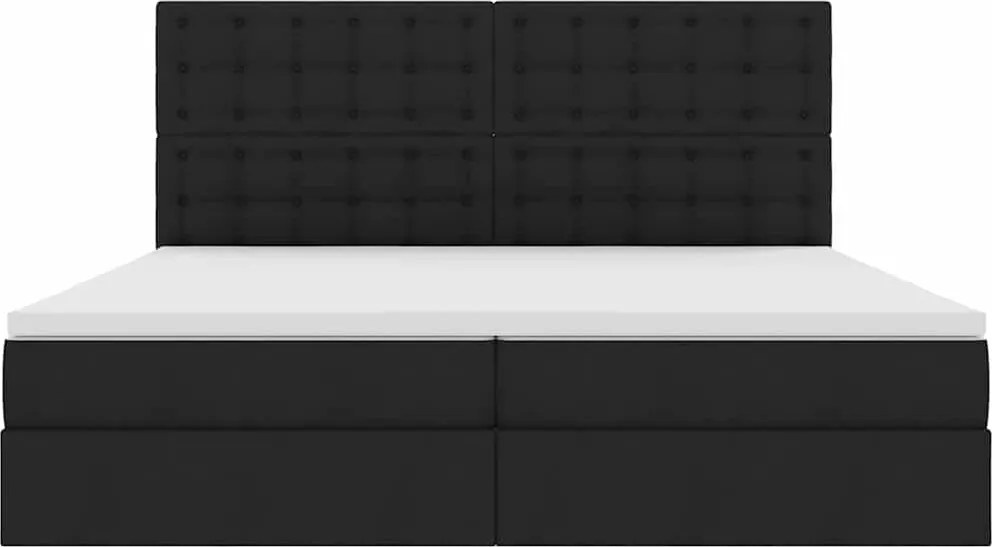 Postel s úložným prostorem a matrací Černá 200 x 200 cm textil 3371930