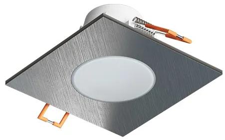 PANLUX Pevný LED podhled SPOTLIGHT IP65 SQUARE bodovka, stříbrná broušená - teplá