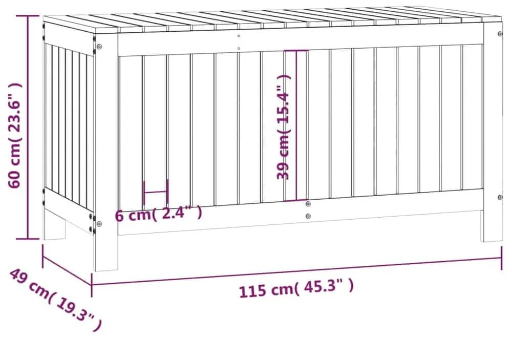 Petromila Zahradní úložný box 115 x 49 x 60 cm masivní borové dřevo