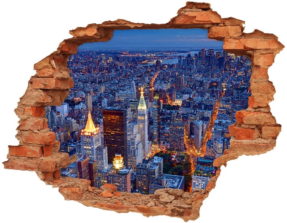 Wallmuralia Nálepka fototapeta 3D výhled Manhattan noc 90x70 cm