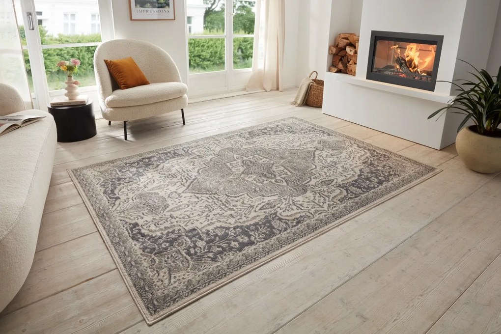 Hanse Home, Kusový koberec Terrain 105605 Orken Cream Grey, 200x280, béžová, ložnice