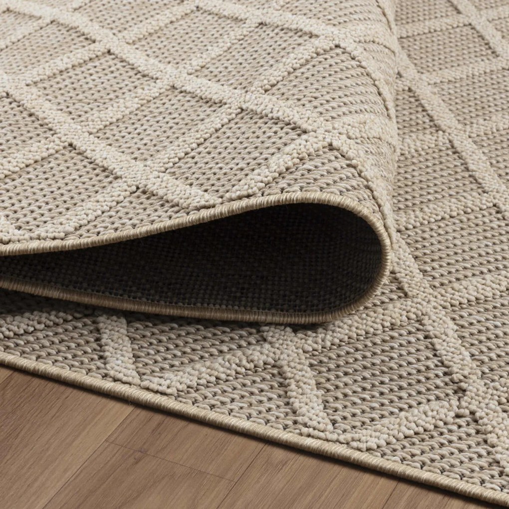 Ayyildiz, Kusový koberec Patara 4953 Beige – na ven i na doma, 80x250, béžová, chodba / předsíň