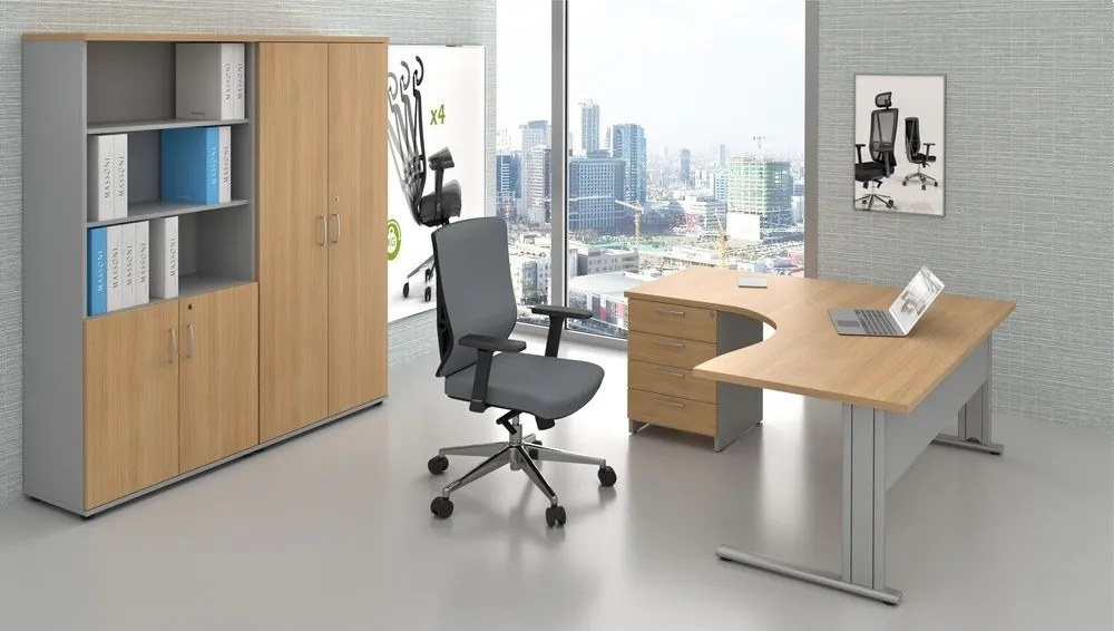 Sestava kancelářského nábytku Visio LUX 6, dub