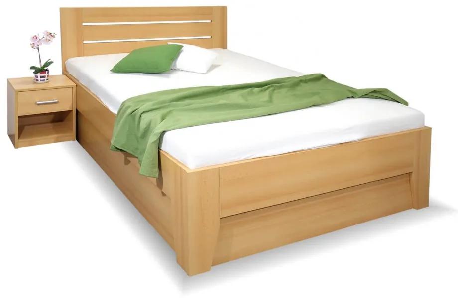 Zvýšená postel s úložným prostorem CANARIA, 140x200 INTENA, Olše