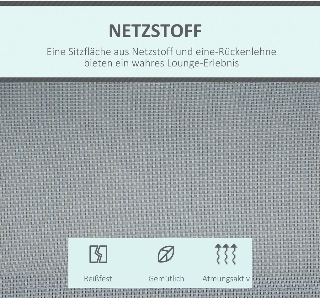 Outsunny Hollywood swing 3místná zahradní houpačka se stříškou, kovová šedostříbrná, 170x110x153 cm, ideální lehátko na zahradu a terasu | Aosom.de