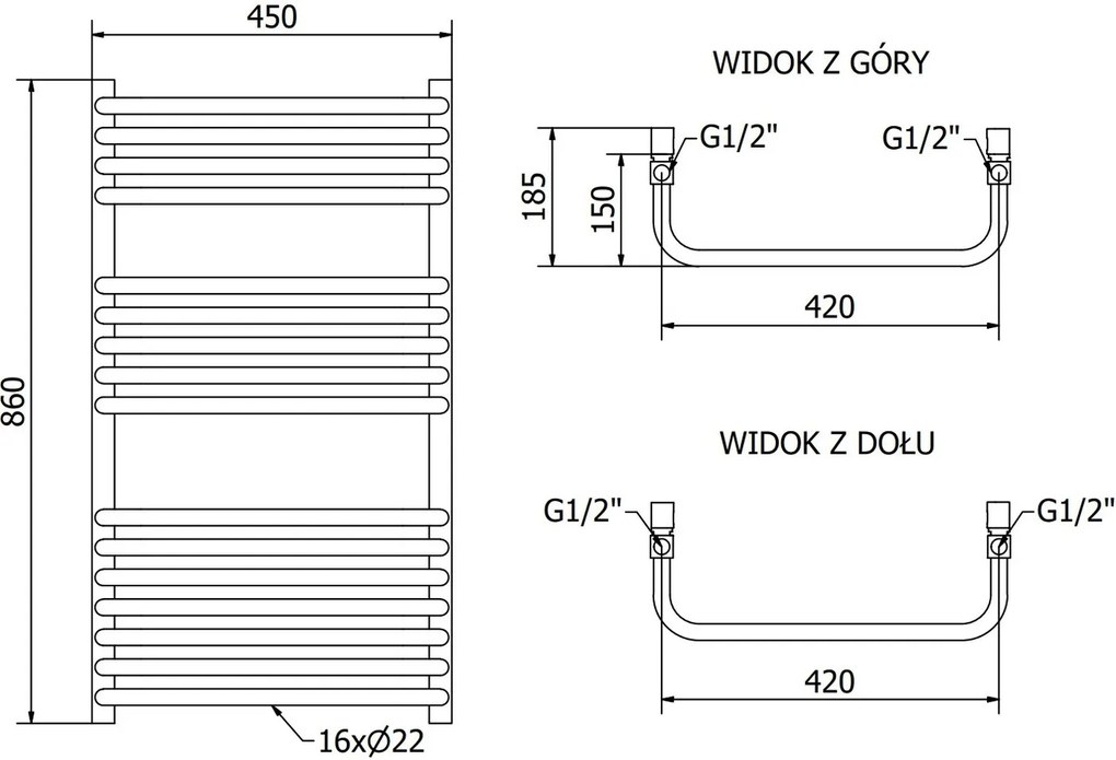 Mexen Apollo, elektrické topné těleso 860x450 mm + topná tyč 600 W, černá, W117-0860-450-2600-70