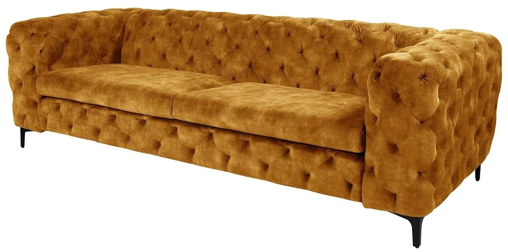 Designová sedačka Rococo 235 cm hořčicový samet